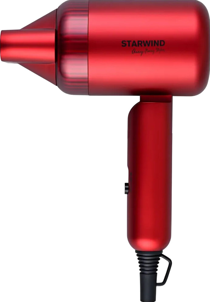 Фен Starwind SHD 6060 красный, 1600Вт, складная ручка, петля для подвешивания