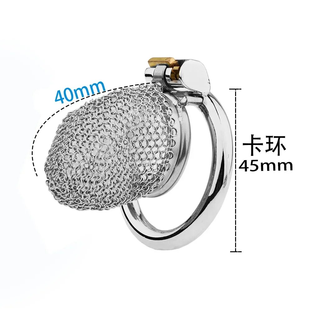Мужское устройство целомудрия с полой сеткой, гладкая и легкая, мягкая броня, S Cage With 45mmRing
