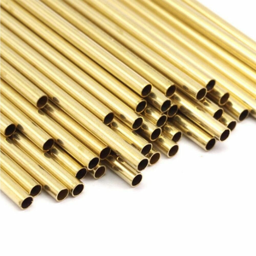 Латунная труба 4x3.4x500 мм толщина стенки 0,3 мм внешний диаметр 4 мм внутренний диаметр 3.4 мм длина 500 мм