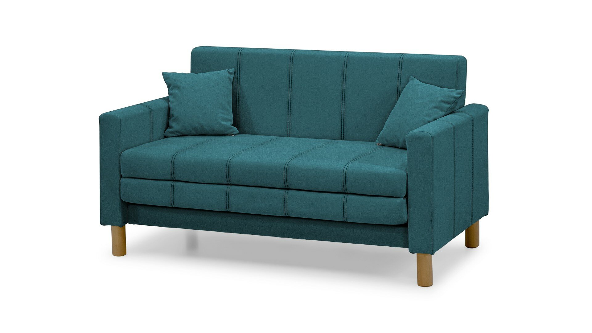 Диван Уют Лайт 100 Вивальди 30 с 2 подушками 40x40 (111277) NEW 120x84x82 см, бирюзовый Велюр, выкатной GOODFORM в наличии