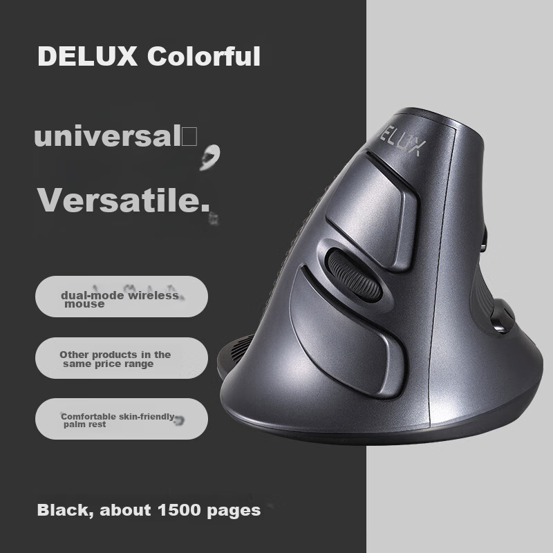 Delux M618G Эргономичная вертикальная беспроводная Bluetooth-мышь с съемной ладонной подставкой для офиса Цвет：Версия с.