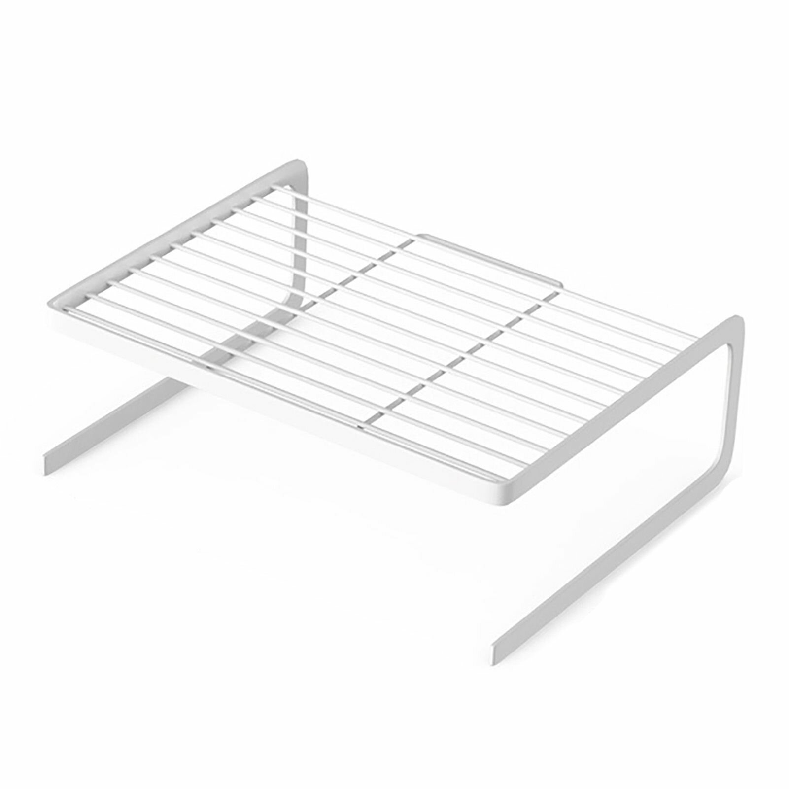 Полка для посуды Белая сушилка для посуды из углеродистой стали Прочная штабелируемая многофункциональная кухонная стойка для хранения тарелок Миски Кухня S 27x20,5x7,7 см