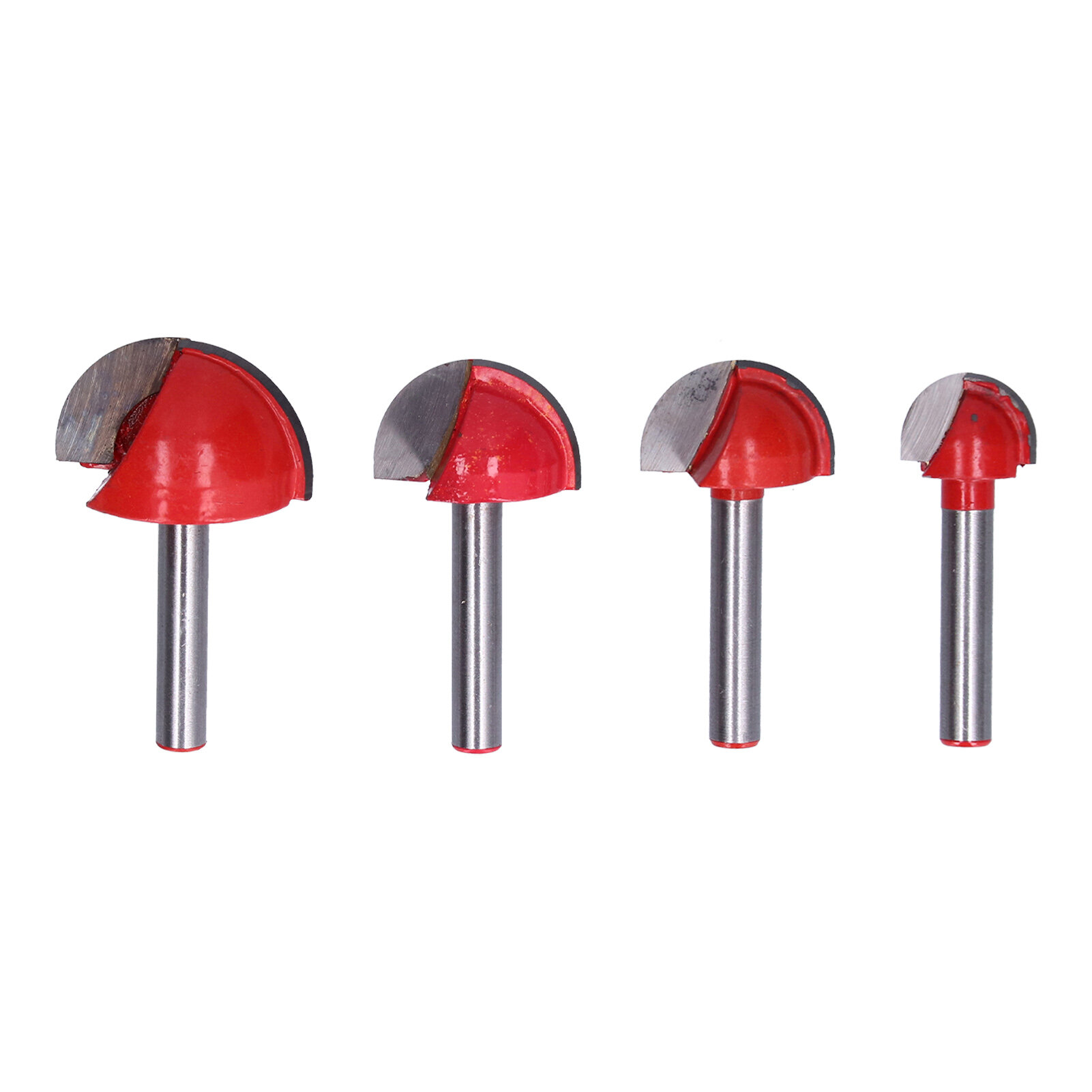 4Pcs Bowl Router Bit Ball Bearing Dish Carving CNC Milling Cutter Arc Digging Trimming Tool