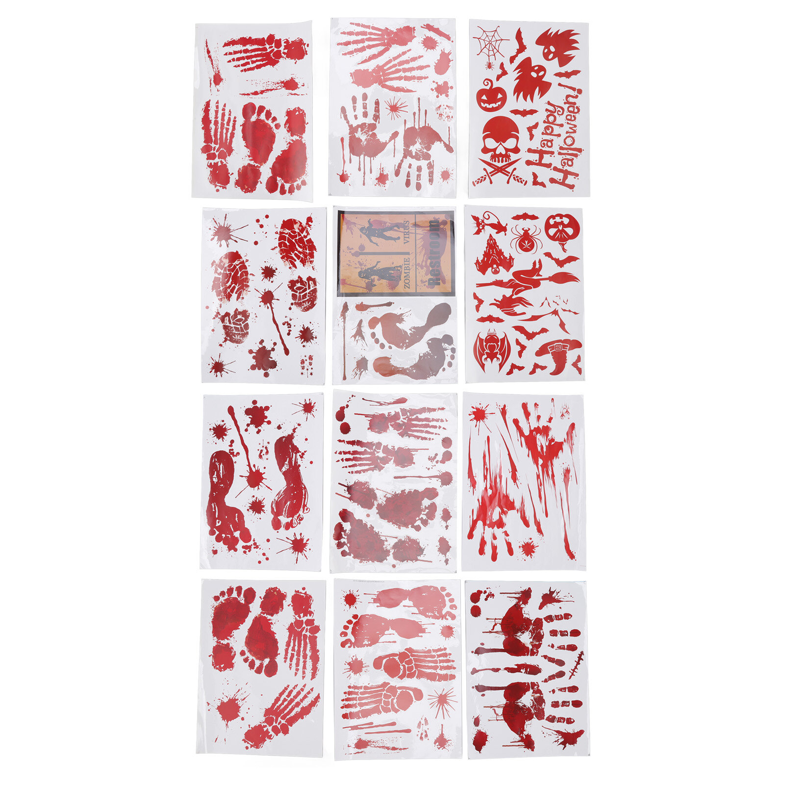 12 шт. Кровавые наклейки на руку