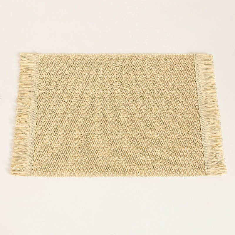 Мягкий бежевый бумажный набор подставок для столов, набор из 4 шт, антипролетные и огнестойкие, 45x30 см для кухонного