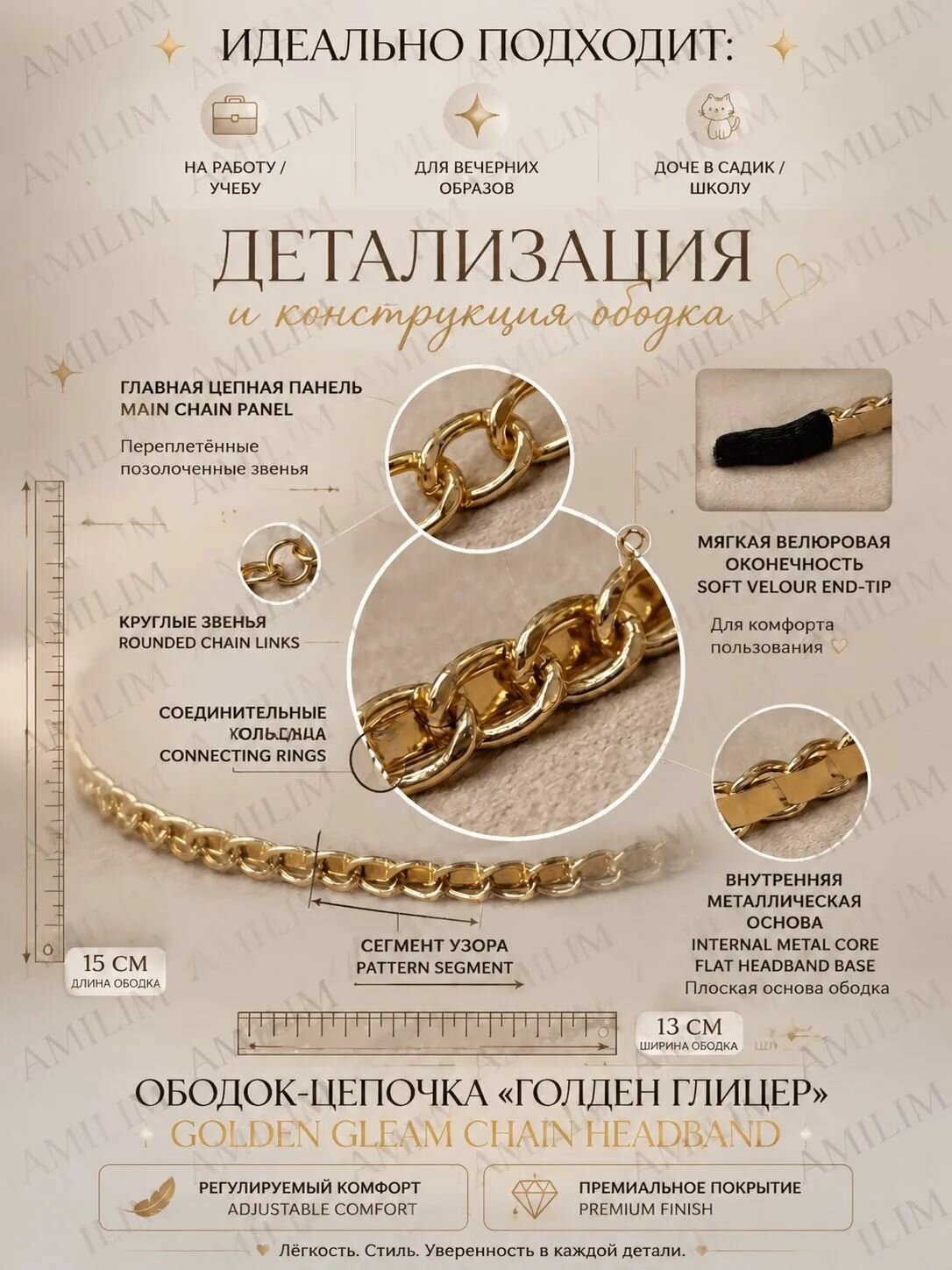 AmE.Li Ободок 1 шт. — фото 1