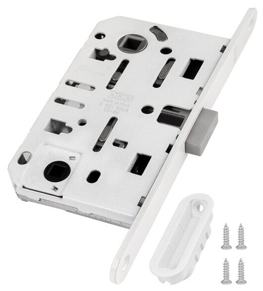 Замок для межкомнатных, сантехнических дверей (белый) с ответной планкой B02402.05.91 MEDIANA POLARIS