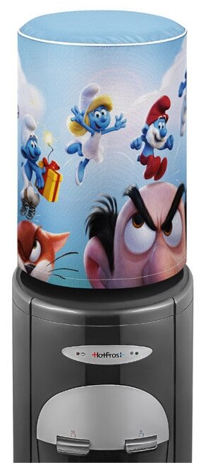 Чехол декоративный DECORATOR «аква принтсмурфики», для кулера на бутыль 19л, водонепроницаемый, ткань Оксфорд 600