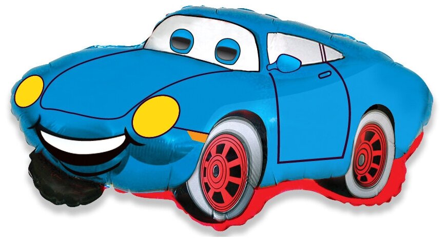 Шар (14'/36 см) Мини-фигура, Гоночная машина, Синий, 1 шт.