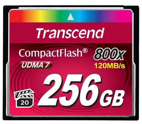Карта памяти Transcend CompactFlash 256Gb 800X (120/60 Mb/s) TS256GCF800