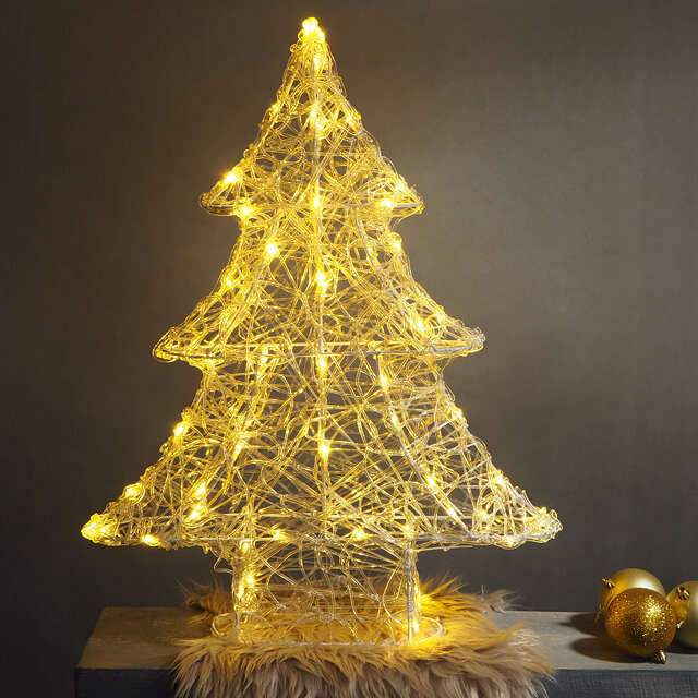 Светящаяся фигура Елка Альдертина 72 см, 70 теплых белых LED ламп с мерцанием, таймер, IP44, Kaemingk, 491375