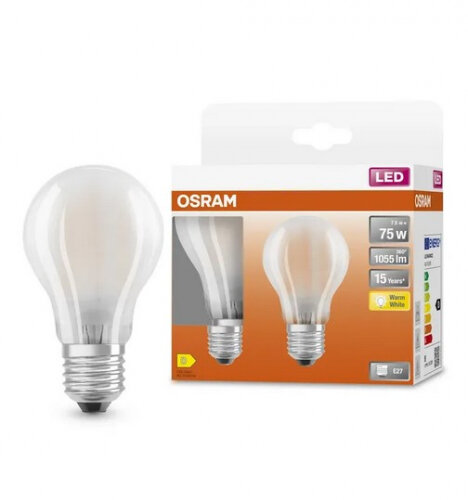 Светодиодная лампа Ledvance-osram LEDSCLA75 7,5W/827 230VGL FR E27 Экопак1X2лампы OSRAM