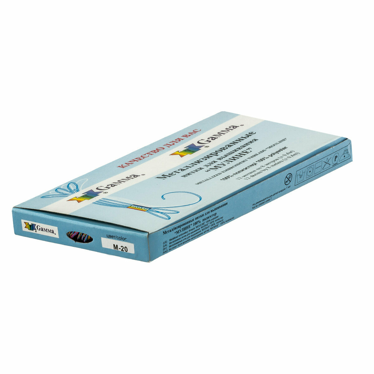 Gamma мулине N металлик 100% полиэстер, нитки для вышивания, длина 8 м, износостойкие цвет М-11 св. красный