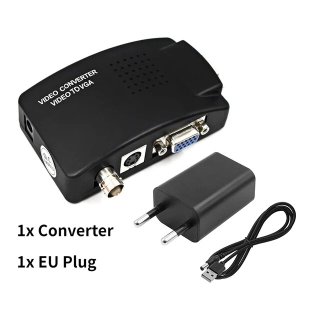 BNC S-Video VGA к VGA видео конвертер With EU PLUG