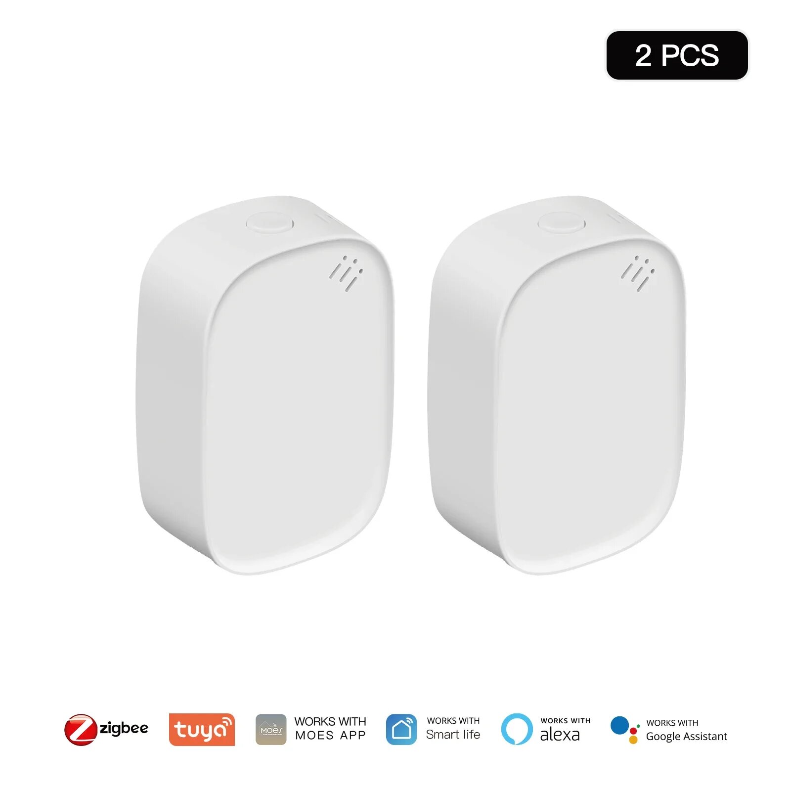 MOES Tuya Zigbee датчик температуры и влажности ZSS-S01-TH 2 PCS White