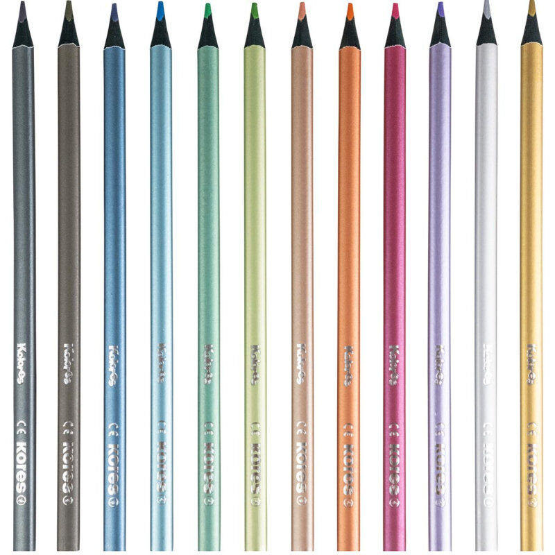 Kores Карандаши цветные Kolores Metallic Style 12 цветов, 2 шт.