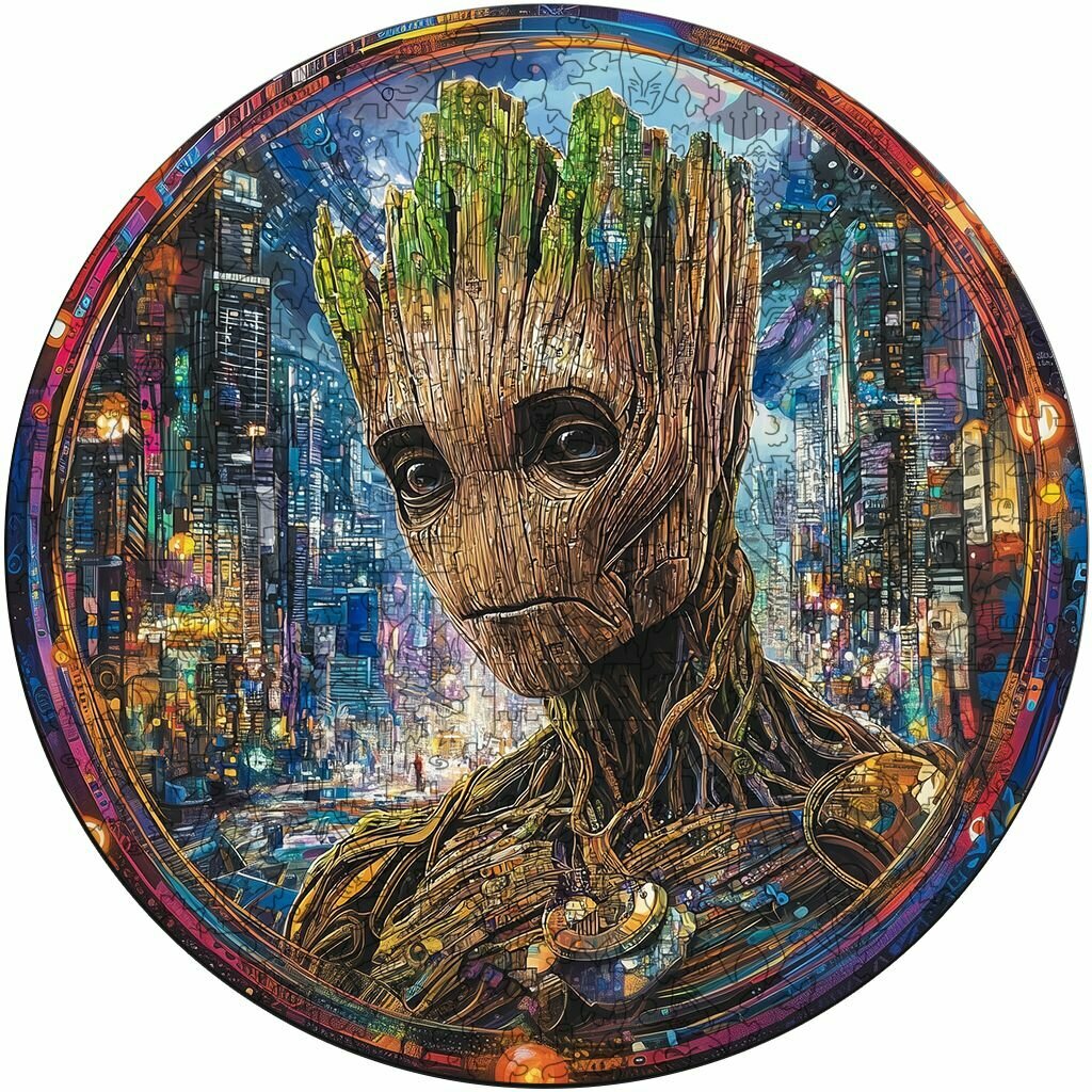 Деревянный пазл BoberBox "Мандала Грут", 200 деталей