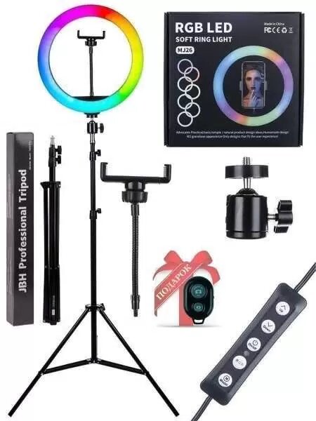 Кольцевая лампа Soft Ring Light MJ26, 26 см, Black