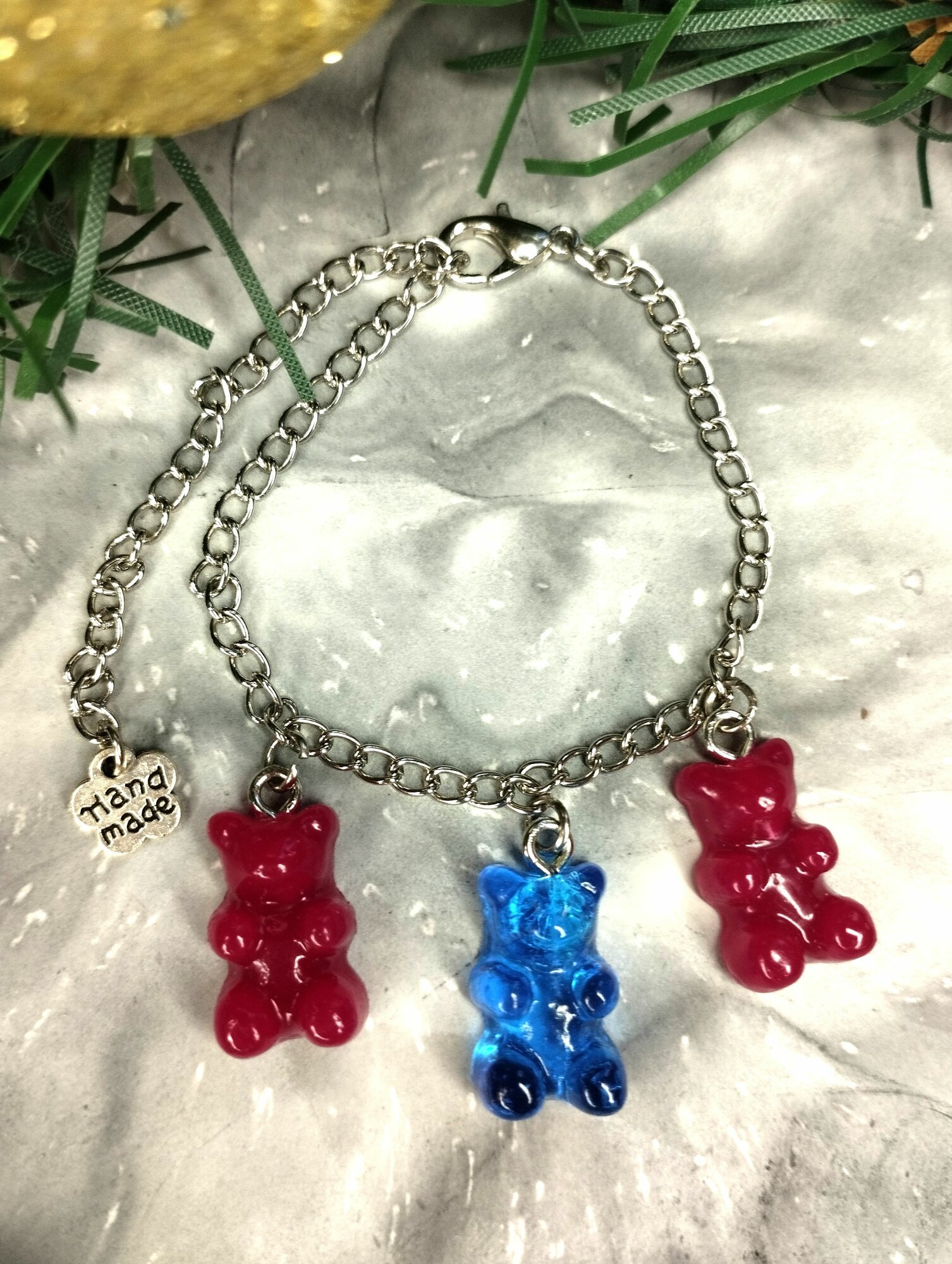 Браслет-цепочка, эпоксидная смола