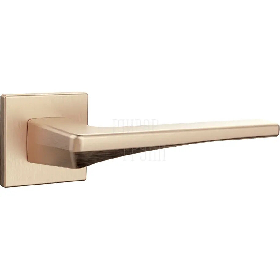 Дверная ручка Punto (Пунто) на квадратной розетке "ELEN" сатинированнное золото