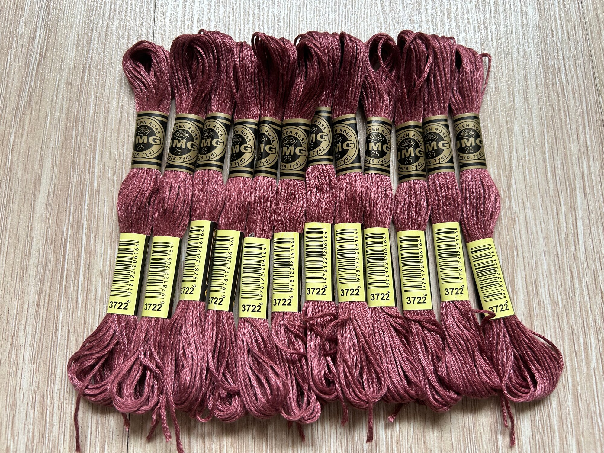 Нитки для вышивания JMC мулине (150-3866) 100% полиэфир 12 штук x 8 м