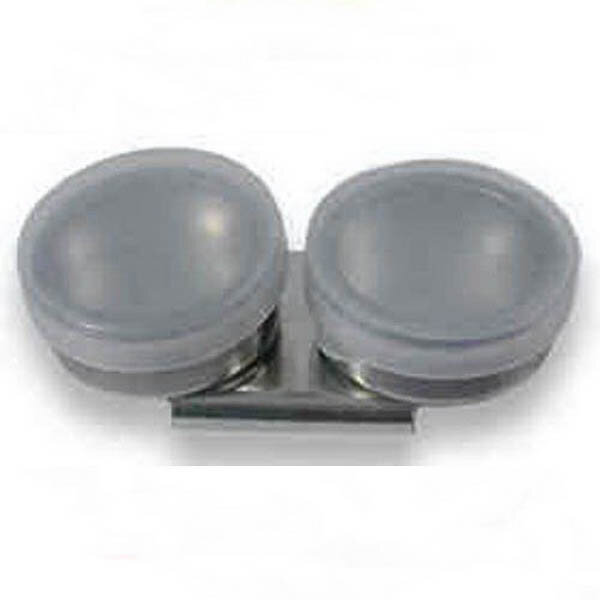 Масленка двойная металлическая с пластиковой крышкой d-40