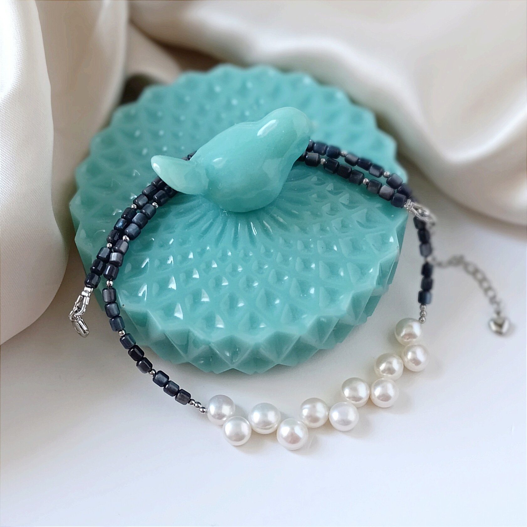 Колье, перламутр, жемчуг культивированный