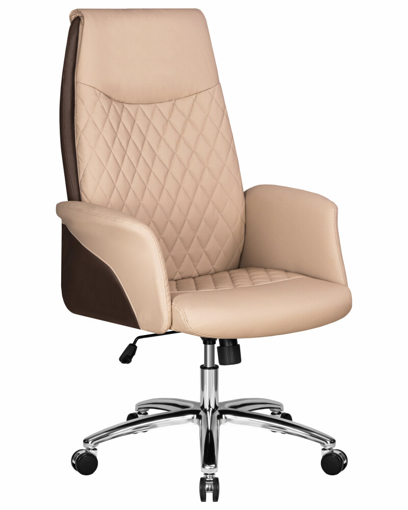 Офисное кресло для руководителей DOBRIN LEONARD, LMR-128B, коричнево-бежевый