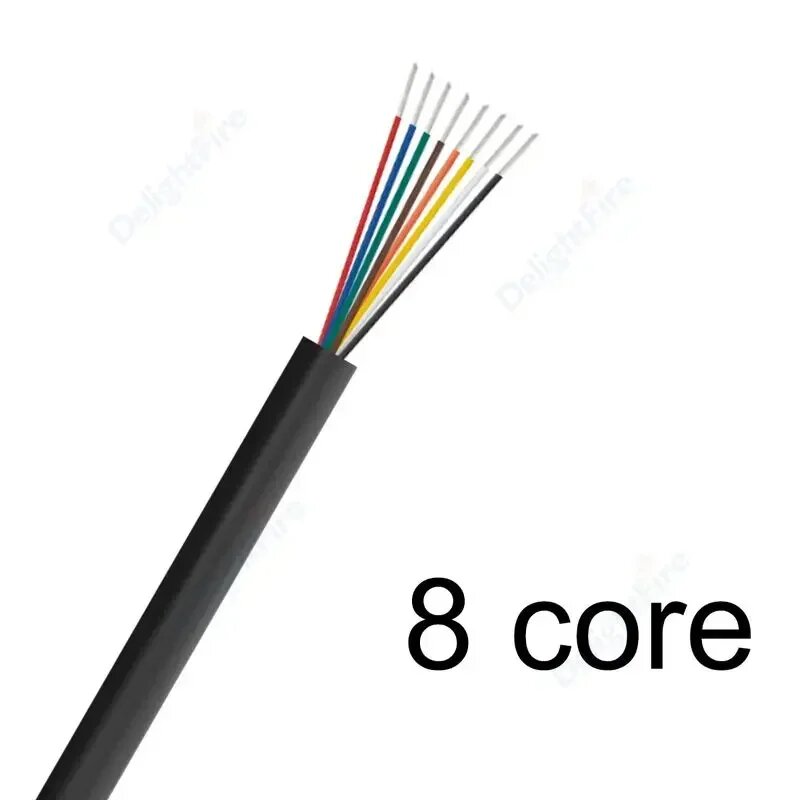 LED удлинительные кабели DelightFire 2-10 жил 12В 18 AWG, 8 Core-Black, 5m