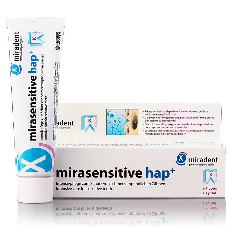 Зубная паста Miradent Mirasensitive Hap+, для чувствительных зубов, мятная, 50мл