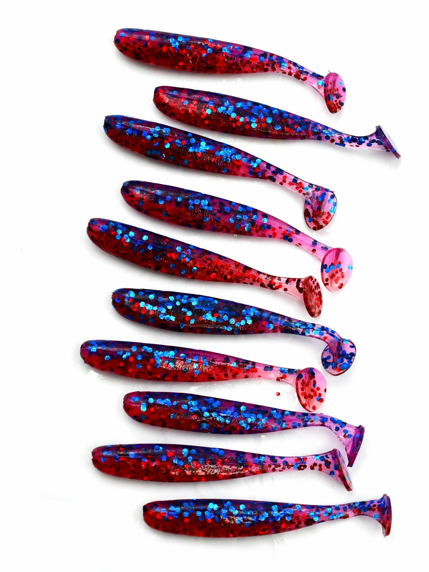 Силиконовая приманка виброхвост 10 штук Мягкая приманка для рыбалки 2" Япония на окуня; судака; щуку