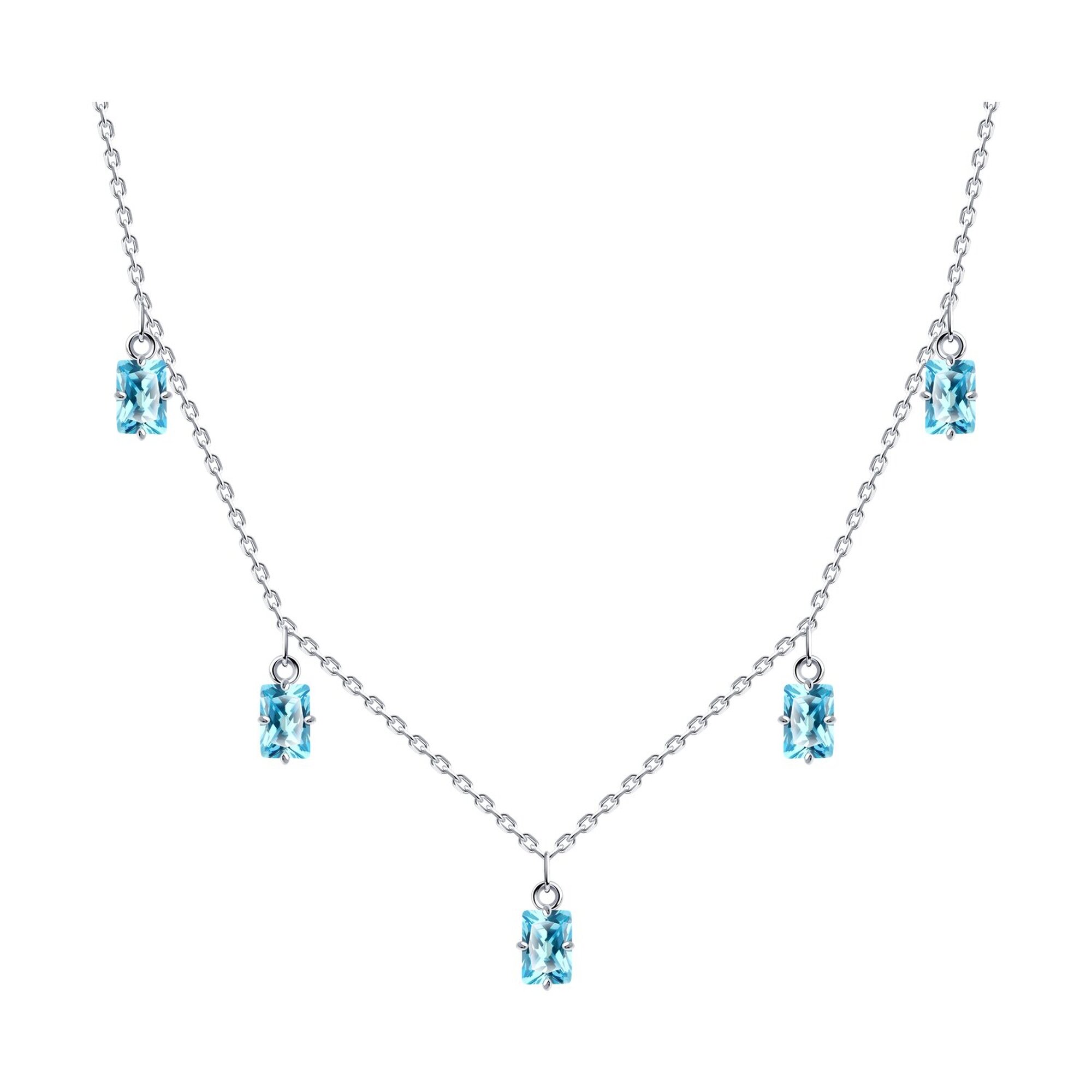 Колье, серебро, 925 проба, родирование, фианит