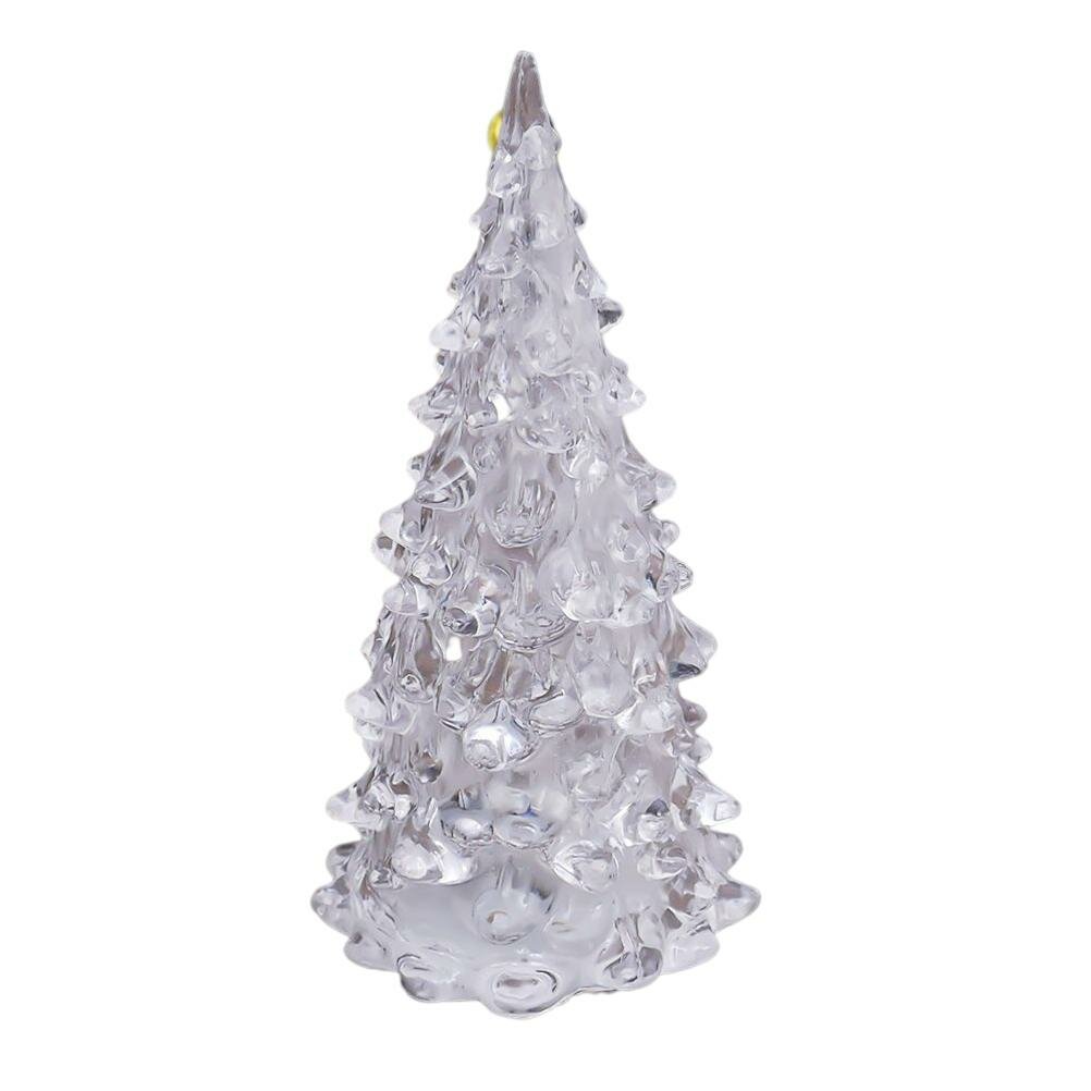 LED Crystal Mini Christmas Tree Night Light Lamp Color Changing Home Decor Decoration Kids Gift