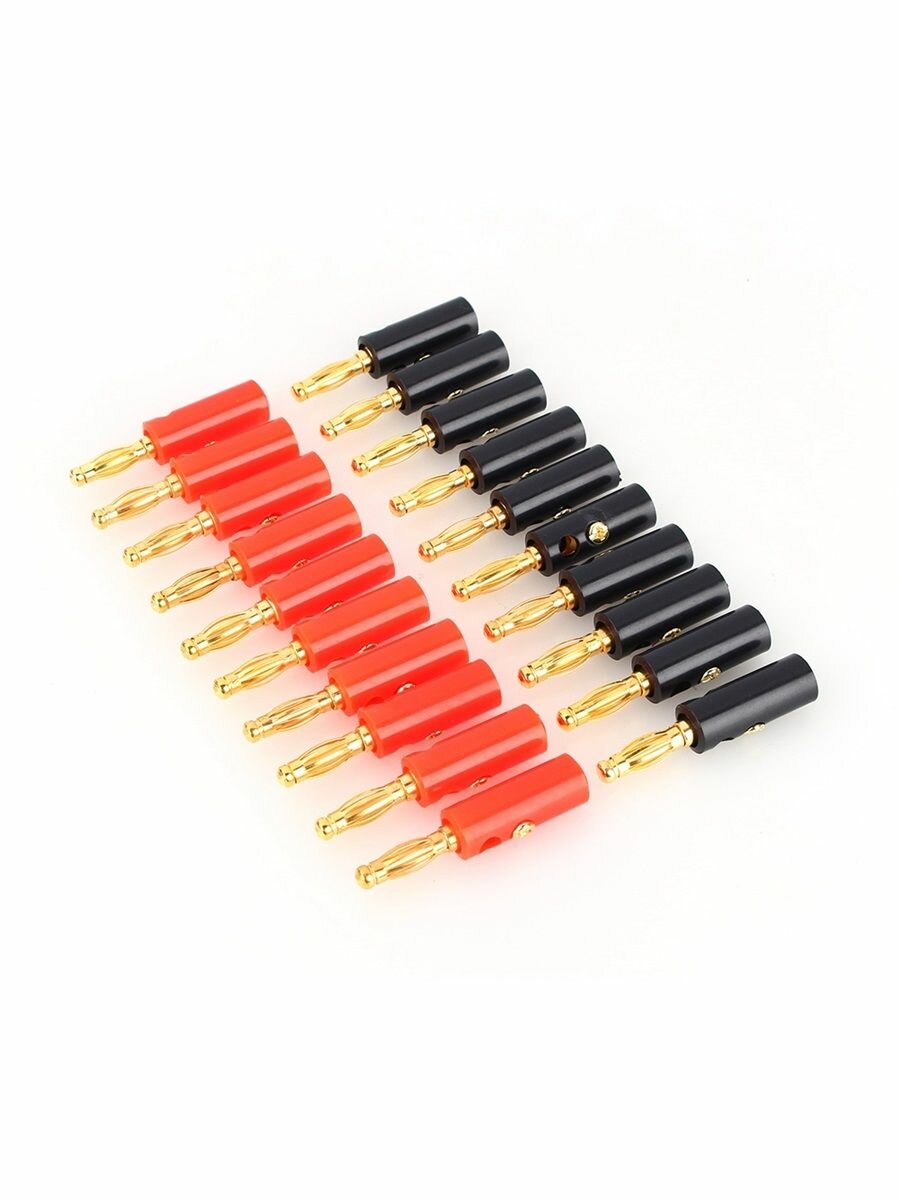 Разъемы для аудиокабелей 4 мм, 20 шт, адаптеры типа банан с черным и красным проводом, гнездо для домашней стереосистемы и автомобильной аудиосистемы