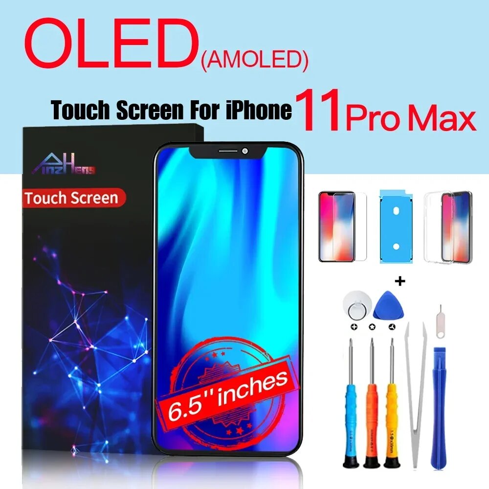 PINZHENG Высококачественный экран AMOLED INCELL LCD OLED OEM для iPhone 11 12 13 Mini Pro Max XS XR MAX Замена дисплея с инструментом AMOLED For 11ProMax
