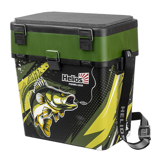 Ящик рыболовный зимний HELIOS ZANDER, 19 л, двухсекционный хаки, арт. HS-IML-19-H