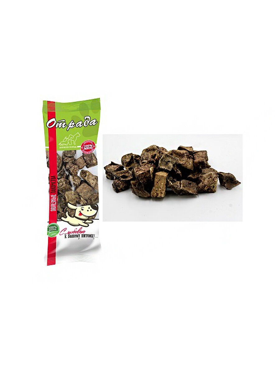 Говяжье легкое печеное лакомство для собак Отрада 30 г в пакете