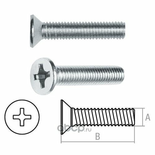 Винт М6х70 мм потай. головка, цинк, DIN 965 (10 шт в зип-локе) STARFIX STARFIX SMZ14887610