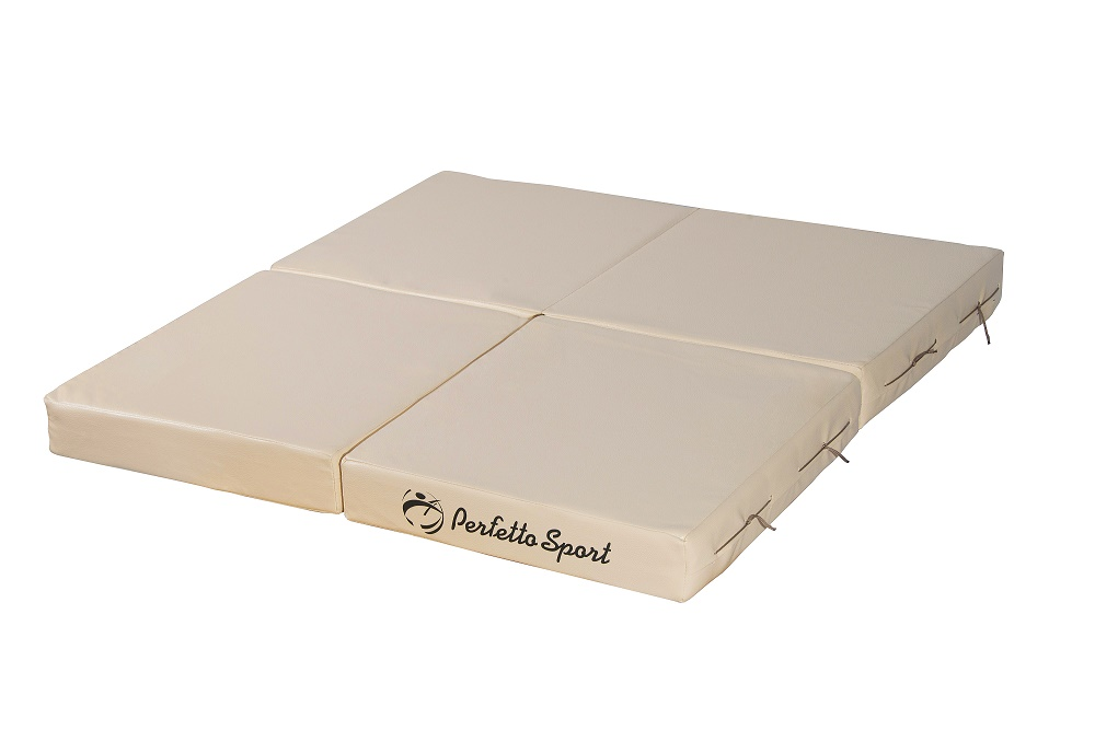 Мат гимнастический Perfetto sport Мат № 11 (100 х 100 х 10) складной 4 сложения " бежевый