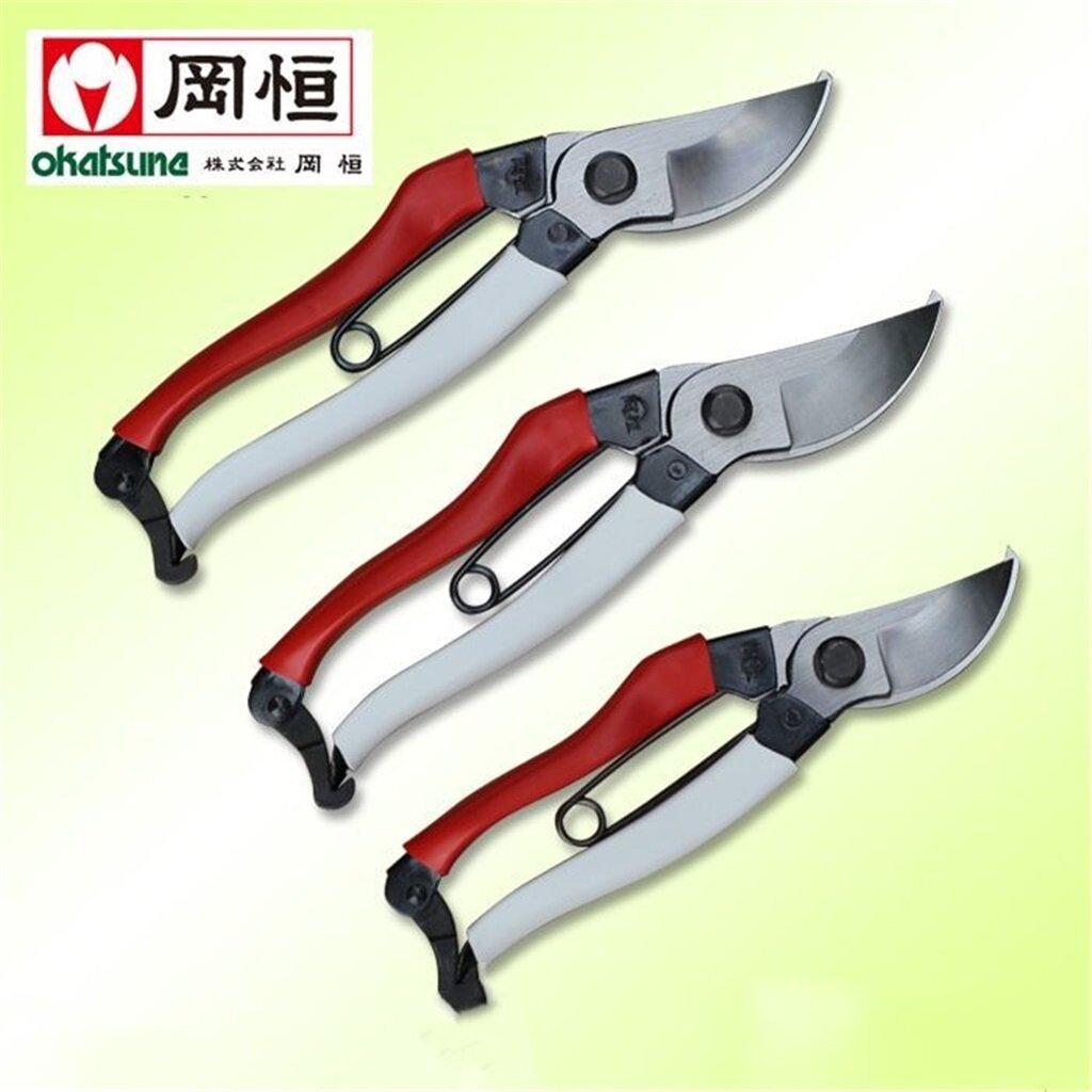 Секатор Okatsune "103", сталь, длина лезвия 20 см, красный/белый