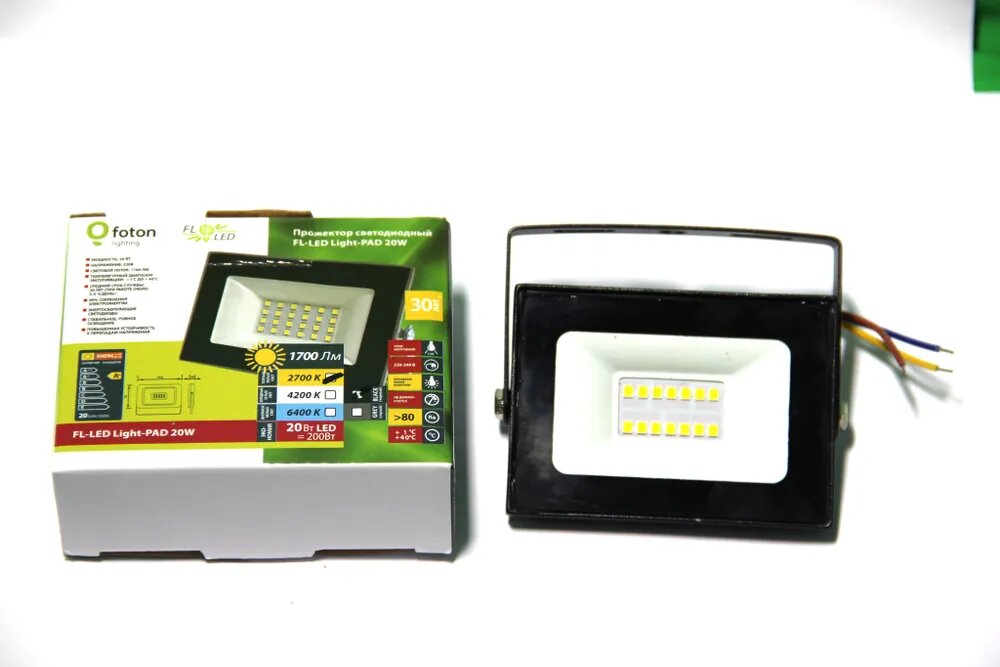 Прожектор Foton Light-PAD FL-LED 607850, светодиодный, холодный белый свет, 20 W