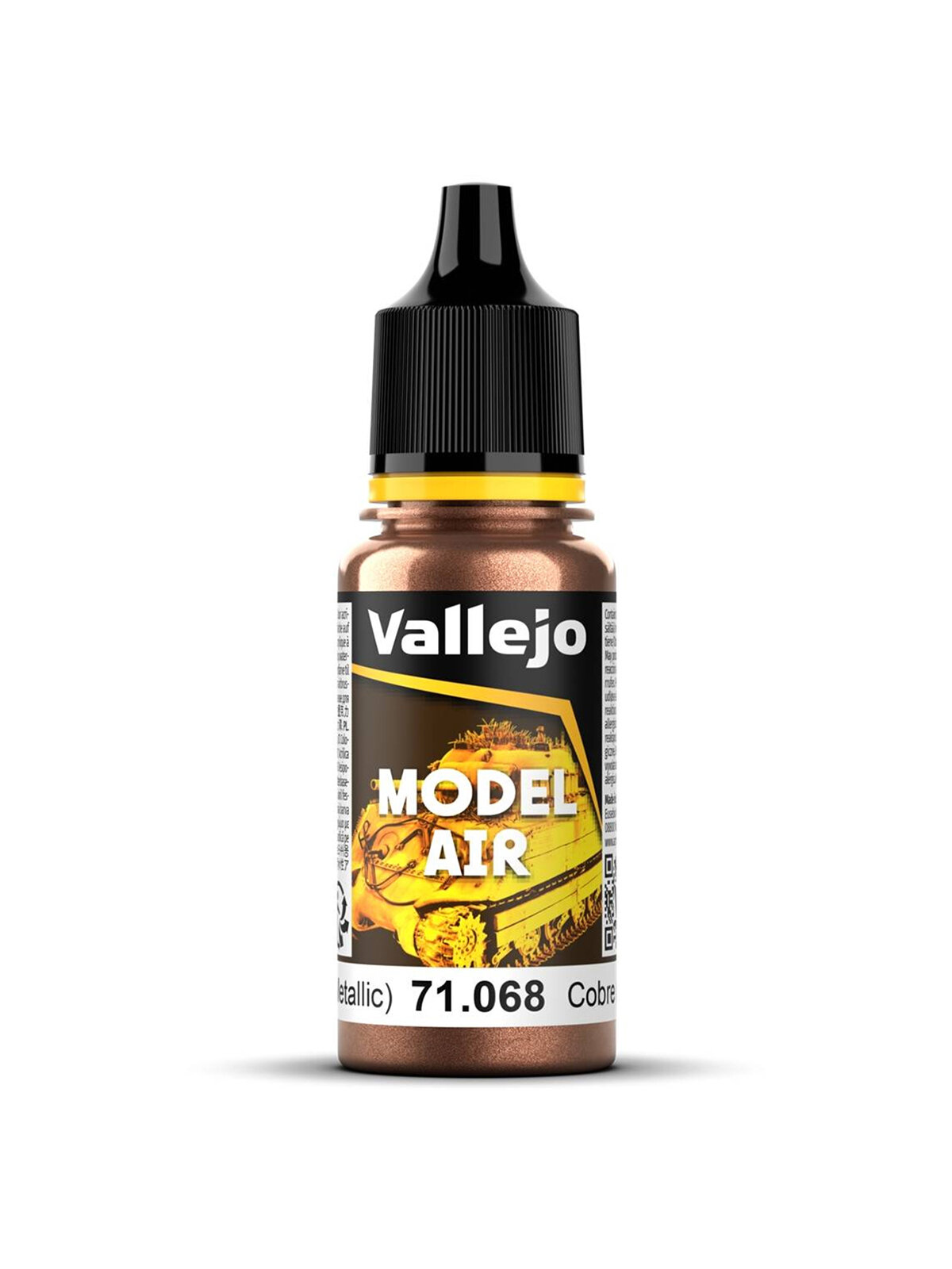 Краска акриловая для аэрографа Vallejo серии Model Air - Copper Metallic 71068, 18 мл