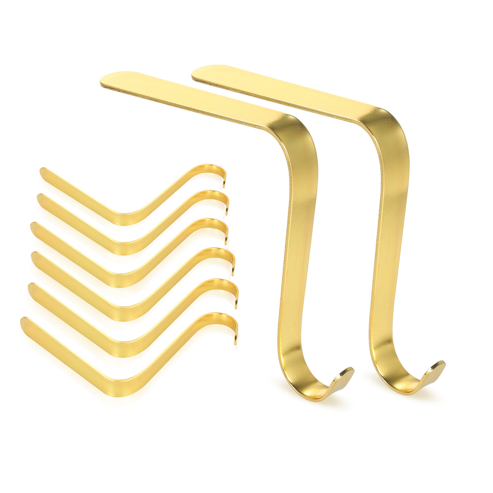 Металлический Рождественский держатель для чулок, Рождественская вешалка для камина, крючок, золотая мантия, зажим для гирлянды на Рождество, украшение для рождественской вечеринки, 8 шт.