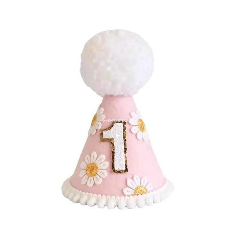 Фетровая шляпа для первого дня рождения THINKTHENDO Розовый, for style 6