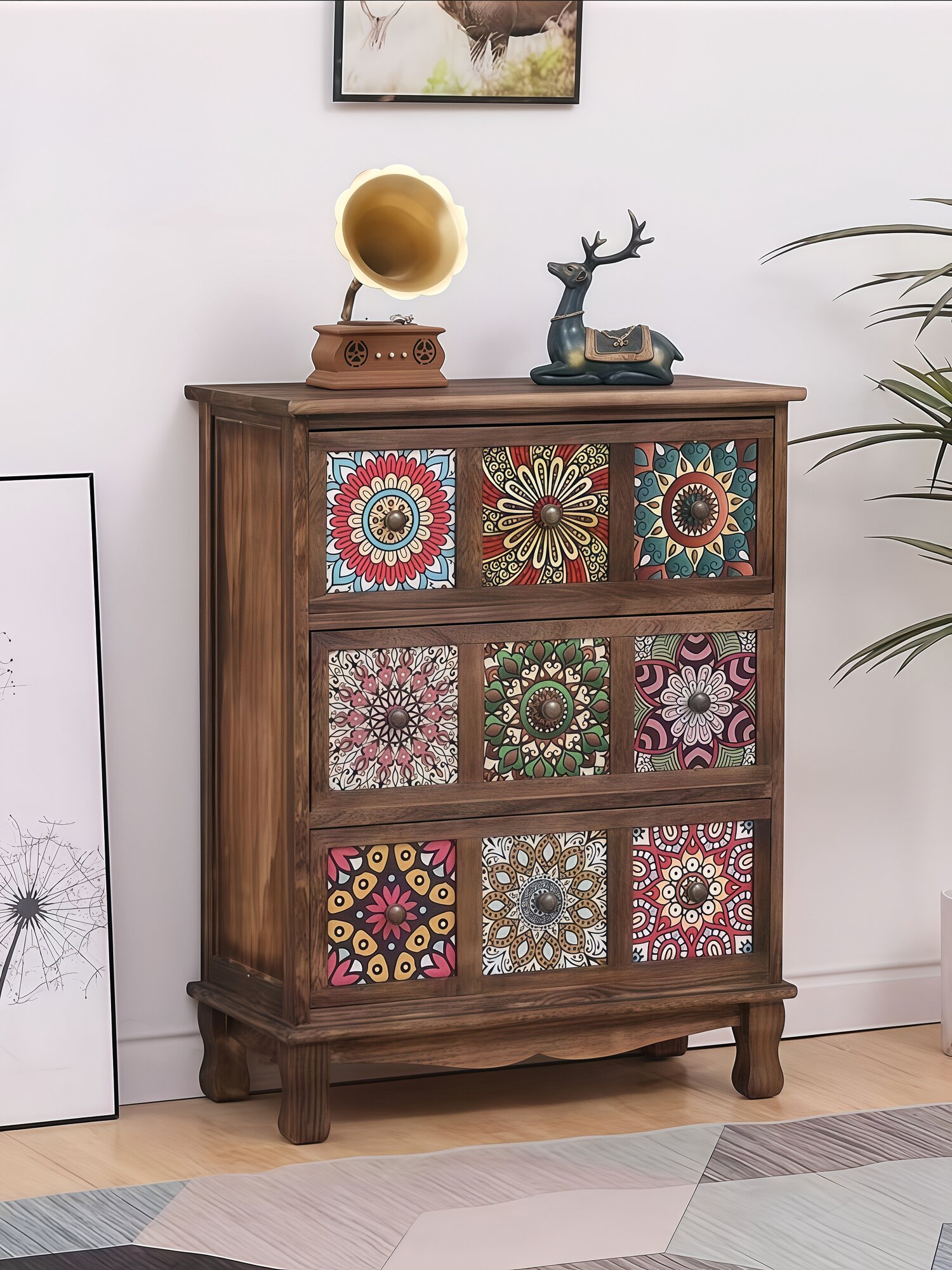 Комод, дерево, с ящиками, светло-коричневый, 61 см x 30 см x 79 см