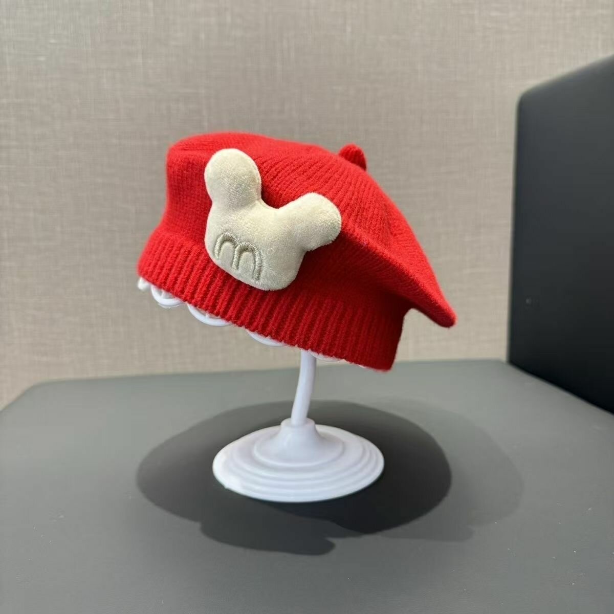 Детская шапка на осень и зиму, милый детский берет с Микки Маусом, детская шерстяная шапка с героями мультфильмов, вязаная художница для девочек