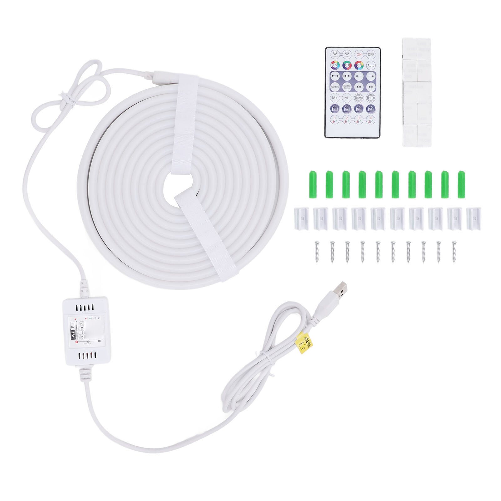 Neon Rope Light 9.84ft WIFI USB DC5V Powered Indoor Bedroom Outside Music Sync Remote Control RGB LED Strip