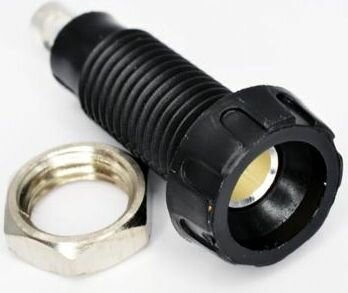 Разъем DELTRON 563-0100 Гнездо "банан" 4мм 10А 250ВAC 28,5мм черный никелированные 1шт