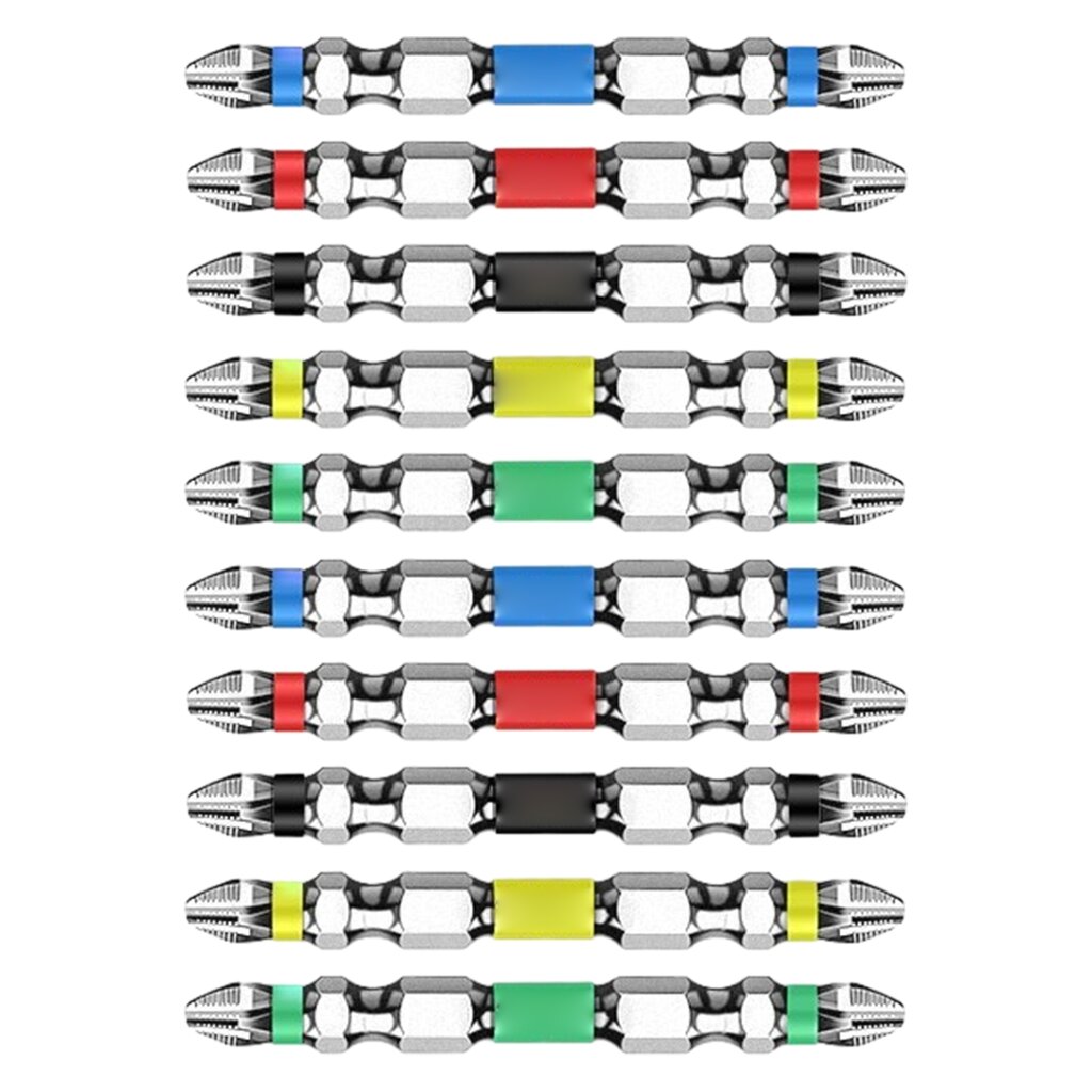 10 шт. магнитных бит для отвертки, сверл, крестовых отверток, набор шестигранных электрических отверток 1/4 дюйма 65/100 мм
