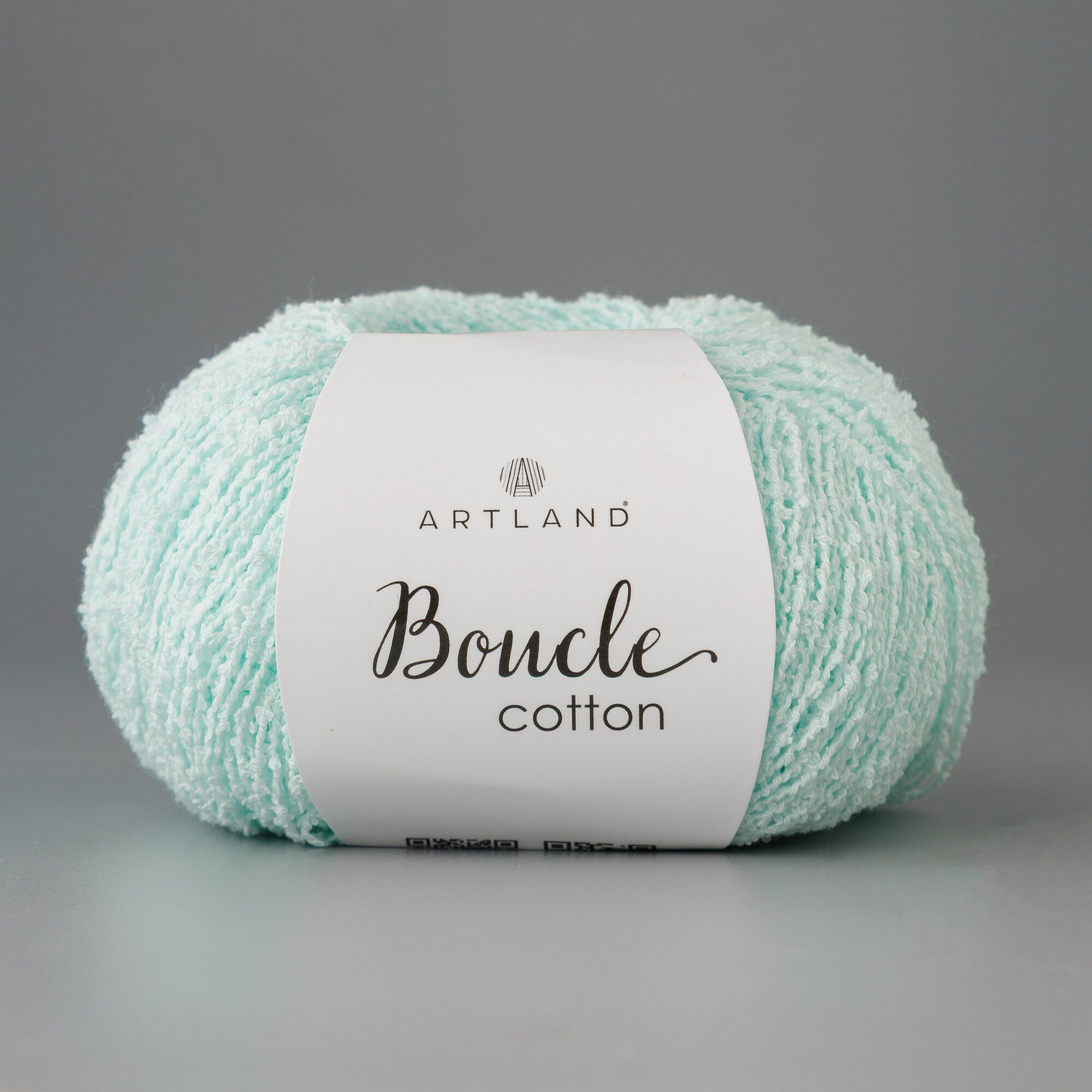Пряжа для вязания Boucle Cotton Artland 1 моток (325 м, 50 гр), цвет 24 мята